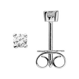Jobo Damen Paar Ohrstecker "Ohrringe Solit&auml;r Diamanten Brillanten 0,14 ct.", SI = kleine Einschl&uuml;sse, Diamanten Wei&szlig;gold 585, wei&szlig;, Diamanten,