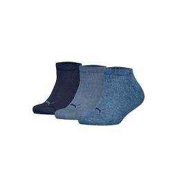 Puma Mädchen Sneakersocken "Socken Plain Sneaker 3P 3er Pack", Gr. 27, blau, Obermaterial: 72% Baumwolle CO. 14% Polyamid PA. 12% Polyester PES. 2%