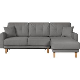 Ecksofa Home Affaire, B:234cm H:89cm T:164cm, grau, 88% Polyester, 9% Rayon, 3% Nylon, Wohnzimmer, Sofas, "TRIPLO optionale Schlafsofa mit