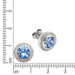 Celesta Damen Paar Ohrstecker "925/- Sterling Silber Zirkonia & sy. Blautopas", one-size, Silber 925 (Sterlingsilber), silber, Silber 925
