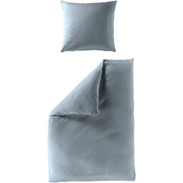 Bettw&auml;sche Bierbaum, blau, Mako-Satin, Obermaterial: 100% Baumwolle, Jugendzimmer, Bettw&auml;sche, "Elegant uni", Mako-Satin, 100 % Baumwolle, Uni,