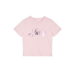 Juicy Couture Mädchen T-Shirt "FOIL JUICY FITTED TEE Damen"cherry blossom, Gr. M, 95% POLYESTER, 5% BAUMWOLLE, Shirts, T-Shirt Damen mit metallischem