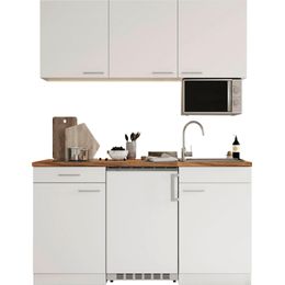 Pantryk&uuml;che respekta, B:150cm H:200cm T:60cm, wei&szlig;, Komplettk&uuml;chen-Sets, "Luis, mit Glaskeramikkochfeld, wahlweise mit Mikrowelle, Korpus Wei&szlig;",