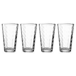 Leonardo Glas "Trinkgläser Optic 540 ml 4er Set transparent", 4 tlg., transparent, Trinkgefäße