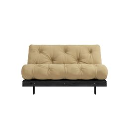 Daybett Karup Design, B:140cm H:85cm, gelb, Bezug: 80% Baumwolle, 20% Polyester, Daybetten, "Daybett Roots Schlafsofa – Gästebett & Sofa aus