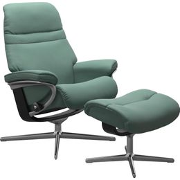 stressless "Sunrise" Set, Relaxsessel mit Hocker, mit Hocker, mit Cross Base, Gr&ouml;&szlig;e S, M & L, Holzakzent Schwarz