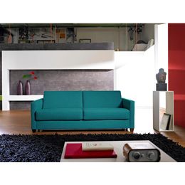 Schlafsofa Bali, B:182cm H:83cm T:100cm, blau, Wohnzimmer, Sofas, "Norwalk", in 140er und 160er Breite, 3 Varianten, auch mit Ergoflex-Lattenrost