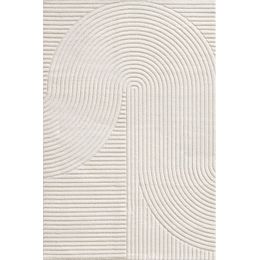 Teppich MERINOS, B:200cm H:16mm L:290cm, beige, Polypropylen, Ankleidezimmer, Teppiche, "Elio", moderner Kurzflor Teppich mit Hoch-Tief-Effekt, 3D