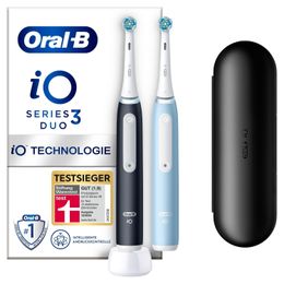 Oral-B Elektrische Zahnbürste "iO Series 3 Doppelpack", blau, Elektrozahnbürsten, Magnet-Technologie