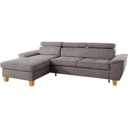 Ecksofa, B:280cm H:79cm T:167cm, grau, exxpo - SOFA FASHION, Luxus-Microfaser Vintageoptik (100% Polyester);Webvelours (92% Polyester, 8% Nylon),