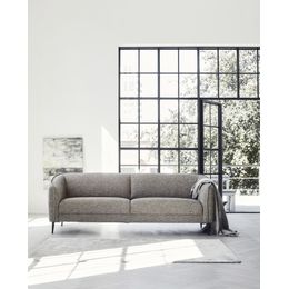 3-Sitzer FLEXLUX, B:218cm H:74cm T:89cm, beige, 100% Polyester, Sofas, "Belle Designsofa, Couch, bequem durch Kaltschaum im Sitz", Skandinavisches