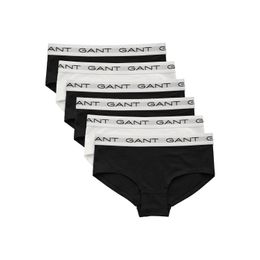 Gant M&auml;dchen Slip "Slip 6er Pack", Gr. 134, schwarz, Obermaterial: 95% Baumwolle CO. 5% Elasthan EL., Unterhosen