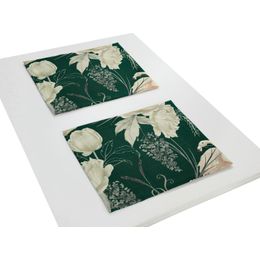 Platzset Adam, B:40cm L:40cm, gr&uuml;n, Obermaterial: 100% Baumwolle, Platzsets, "Eden", GOTS organic,zertifiziert durch CERES 0242Made in Germany