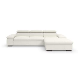 Ecksofa Home Affaire, B:286cm H:73cm T:174cm, wei&szlig;, Luxus-Microfaser Lederoptik (100% Polyester);Luxus-Microfaser ALTARA NUBUCK (100%
