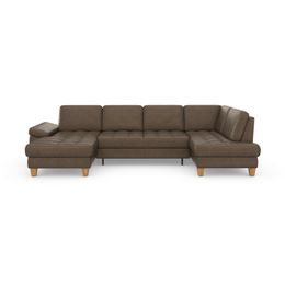 Sit & More Wohnlandschaft SIT & MORE, B:338cm H:88cm T:172cm, braun, 100% Polyester, Sofas, "Westham U-Form", wahlweise mit Bettfunktion, Bettkasten,
