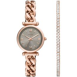Fossil Damen Quarzuhr "CARLIE MINI", gold, Armbanduhren, Armbanduhr, Damenuhr, Edelstahlarmband, Ideal auch als Geschenk