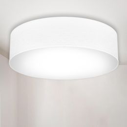 B.K.LICHT LED Deckenleuchte, 2, Ø 38cm H: 10cm, 1 Stk., weiß, Wohnzimmer, Leuchten, Deckenlampe, Textil Lampenschirm, E27, Schlafzimmer, Wohnzimmer