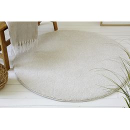 Hochflor-Teppich OTTO HOME, H:25mm Ø:120cm, beige, Polyester, Teppiche, "Yvaine", Langflor, Shaggy, dichter weicher Hochflor, meliert, Wohnzimmer