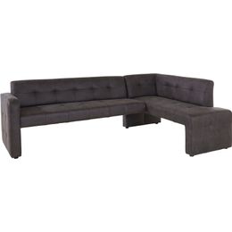 Eckbank, B:197cm H:82cm T:265cm, grau, exxpo - SOFA FASHION, Microfaser (Zusammensetzung: 100% Polyester);Lederfaserstoff (Grundgewebe 41%