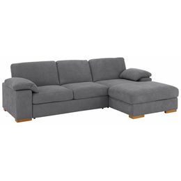 Ecksofa Home Affaire, B:277cm H:86cm T:172cm, grau, Luxus-Microfaser in Lederoptik (100% Polyester);Struktur (100% Polyester);Luxus-Microfaser (90%