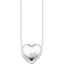 Thomas Sabo Damen Kette mit Anhänger "Bold Elegance Herzform", 45, Silber 925 (Sterlingsilber), B: 1,5mm, silber, Silber 925 (Sterlingsilber),