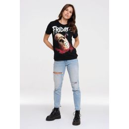 logoshirt Damen T-Shirt "Friday the 13th", schwarz, Gr. XS, bedruckt, 100% Baumwolle, Shirts, mit lizenziertem Print