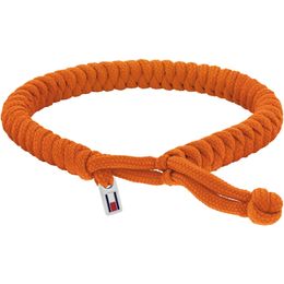 Tommy Hilfiger Herren Armband "AXEL", 19cm, Edelstahl Nylon, orange, Edelstahl, Nylon, Armbänder, mit Emaille