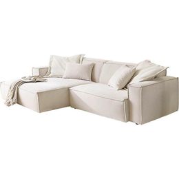 Ecksofa 3C CANDY, B:276cm H:72cm T:168cm, wei&szlig;, 95% Polyester, 5% Nylon, Wohnzimmer, Sofas, "Matteo in elegant, kubischer Formensprache, bequem,