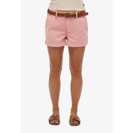 Superdry Damen Chinoshorts "CLASSIC CHINO SHORT", rosa, Gr. XS, unifarben, Web, Obermaterial: 97% Baumwolle, 3% Elasthan, Hosen