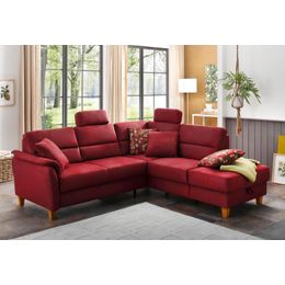 Ecksofa Home Affaire, B:236cm H:89cm T:212cm, rot, 100% Polyester;Struktur (100% Polyester);Luxus-Microfaser in Lederoptik (100% Polyester),
