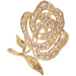 Firetti Damen Tuchring "Schmuck Geschenk Ansteckschmuck Schalclip Rose", gold, Messing, Broschen, mit Zirkonia (synth.)