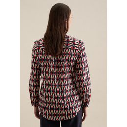 Seidensticker Damen Klassische Bluse "Schwarze Rose", blau, Gr. 38, gemustert, 100% Baumwolle, Blusen, Tunika Geometrische Muster