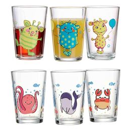 Ritzenhoff & Breker Kinderbecher "Kindergläser Meerestiere und Monsterchen 205 ml 6er Set bunt", bunt, RITZENHOFF & BREKER, Trinkgefäße