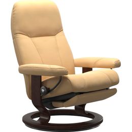 Relaxsessel stressless, B:76cm H:100cm T:74cm, gelb, Leder BATICK: BATICK ist ein leicht korrigiertes, durchgefärbtes und genarbtes Möbelleder, bei