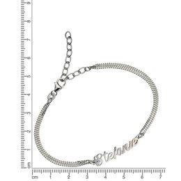 Firetti Damen Armband mit Gravur "Schmuck Geschenk Silber 925 Namensarmband zur Namenskette", 17cm, Silber 925 (Sterlingsilber), silber, Silber 925
