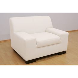 Sessel DOMO collection, B:110cm H:74cm T:85cm, beige, grobe Struktur (100% Polyester);Kunstleder SOFTLUX;Microfaser PRIMABELLE (100%