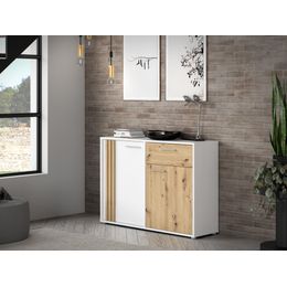 Kommode FORTE, B:115,8cm H:82,3cm T:34,4cm, wei&szlig;, Spanplatte, Schlafzimmer, Sideboards, "Cardigan", Kommode, 2 farbig, Stauraum, Schubkasten, Soft