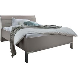 Futonbett Wiemann, B:129cm L:218cm, grau, Betten, "Monaco, 4-fache Liegeh&ouml;henverstellung", mit stilvollem Holzkopfteil, Made in Germany