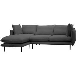 Ecksofa Home Affaire, B:255cm H:88cm T:103cm, grau, Struktur fein (100% Polyester);Filzoptik (100% Polester), Wohnzimmer, Sofas, "Somba L-Form", mit