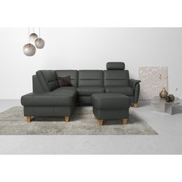Ecksofa Home Affaire, B:236cm H:89cm T:212cm, grau, Luxus-Microfaser (100% Polyester);Struktur (100% Polyester);Luxus-Microfaser in Lederoptik (100%