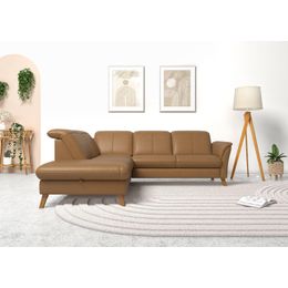 Sit & More Ecksofa SIT & MORE, B:250cm H:91cm T:220cm, braun, 100% Polyester, Wohnzimmer, Sofas, "Romero L-Form", wahlweise mit oder ohne TV-Funktion,