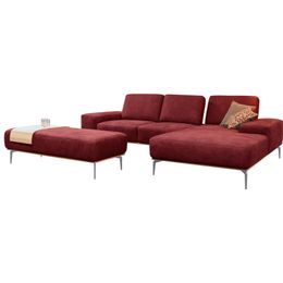 Ecksofa W.Schillig, B:279cm H:88cm T:178cm, rot, Longlife Xtra-Leder Z73: Naturwalkleder der Luxusklasse aus den erlesensten Rohh&auml;uten. Hautst&auml;rke 1,