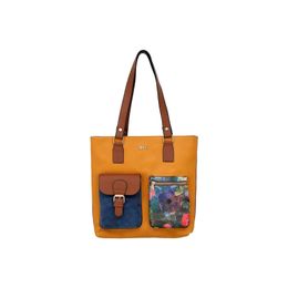 DOGO Damen Umhängetasche "Multi Pocket Bag Shopper-Tasche Full Of Hope Damen", orange, Lacklederimitat, Taschen, Handgefertigt