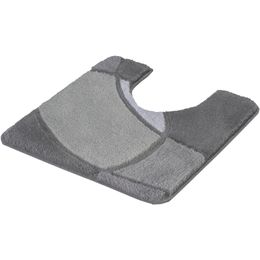 Badematte Kleine Wolke, H:20mm, grau, Polyacryl, Badematten, "Kent", Badteppich, modernes Design, Hoch-Tief Effekt, waschbar