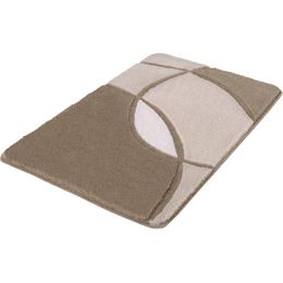 Badematte Kleine Wolke, H:20mm, beige, Polyacryl, Badematten, "Kent", Badteppich, modernes Design, Hoch-Tief Effekt, waschbar
