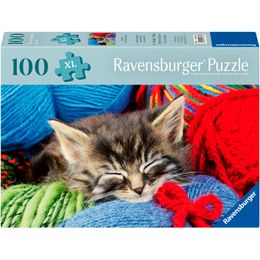 Ravensburger Kinder Puzzle "Feel Well & Puzzle, Wollkätzchen", bunt, B:29,5cm H:21,8cm, Puzzles, XL, für Erwachsene, Made in Europe