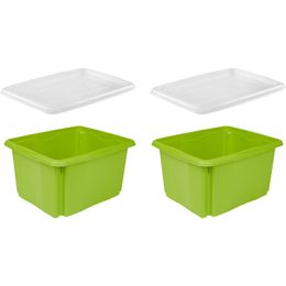 keeeper Organizer "emil", B:34,5cm H:22cm, grün, Büro, Aufbewahrungsboxen, Aufbewahrungsbox, 24 L, mit Deckel, hochwertiger Kunststoff