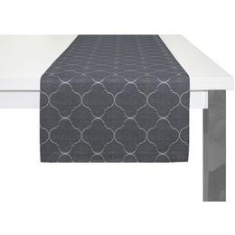 Tischl&auml;ufer Adam, B:50cm L:150cm, blau, Baumwolle, Tischdecken, "Indian Cortezada Light"