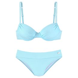 Venice Beach Damen B&uuml;gel-Bikini "Aria", blau, Gr. 36, strukturiert, unifarben, Polyamid, Bikini-Sets, aus edler Strukturware