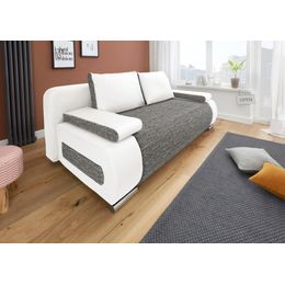 Schlafsofa Collection AB, B:200cm H:85cm T:98cm, grau, Kunstleder SOFTLUX / Struktur ( 20% Acryl; 80% Polyester);Microfaser PRIMABELLE (100%